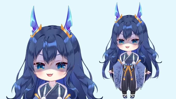Draw and rig chibi vtuber model, live2d model for streams by Pamellie ...