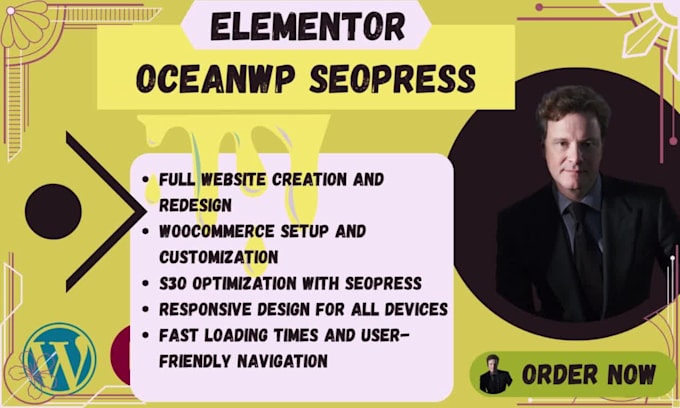 Redesign fix develop make clone build one page elementor oceanwp seopress by Cruxweb | Fiverr