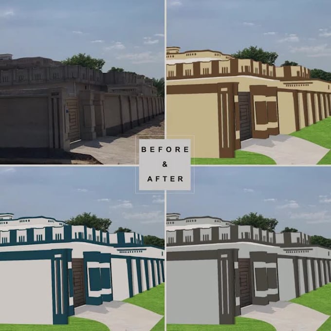 Change house or wall color, facade paint modernise home exterior by ...