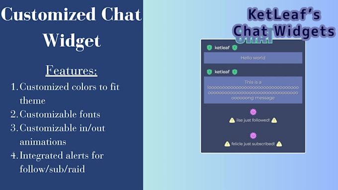 Make assets like looping background, stingers, chat widgets, alerts ...