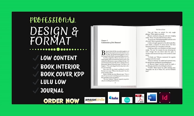 Design, format manuscript google doc, book typesetting layout, amazon ...