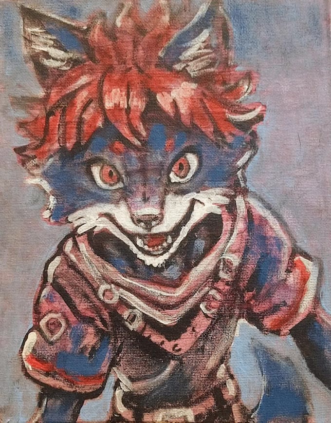Paint a physical portrait of your fursona furry character on canvas by ...