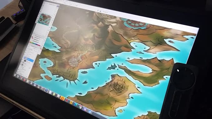 Draw 2d fantasy art map illustration dnd art or level design by ...
