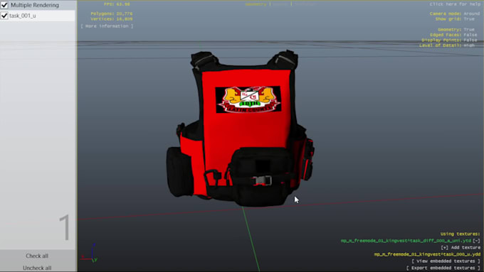 Create your own custom fivem ready gang vest by Leonardobarraza | Fiverr