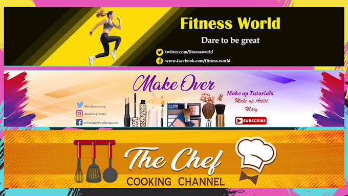 Create simple youtube banner art design by Kanwalabbas | Fiverr