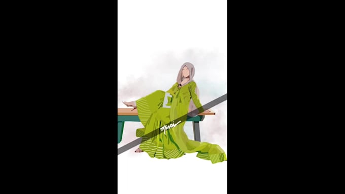 Draw a minimalist faceless digital portrait for you by Minai123 | Fiverr