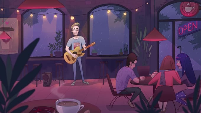 Create looped animation for lo fi music video or twitch stream by ...