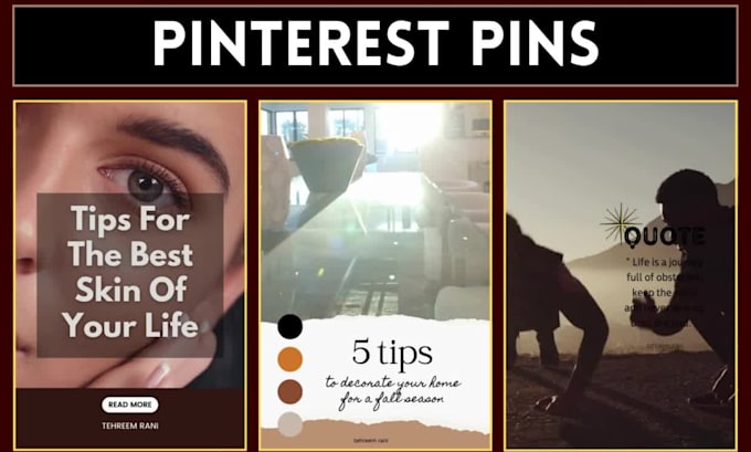 Create attractive pinterest pins, ads and board design by Tehreemrani ...