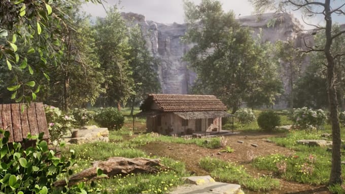 Create realistic 3d environment 3d background 3d scene terrain level ...