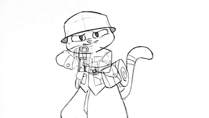 2d traditional animation pencil lineart, handrawn fight scene, cartoon ...