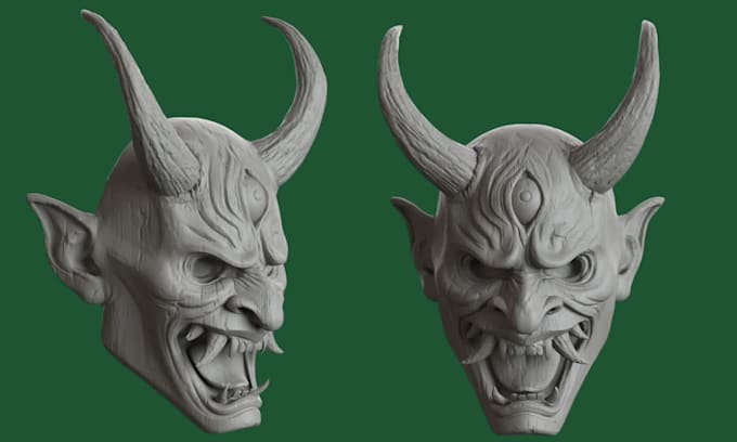 Sculpt 3d cosplay mask power rangers, 3d helmet 3d oni mask for 3d ...