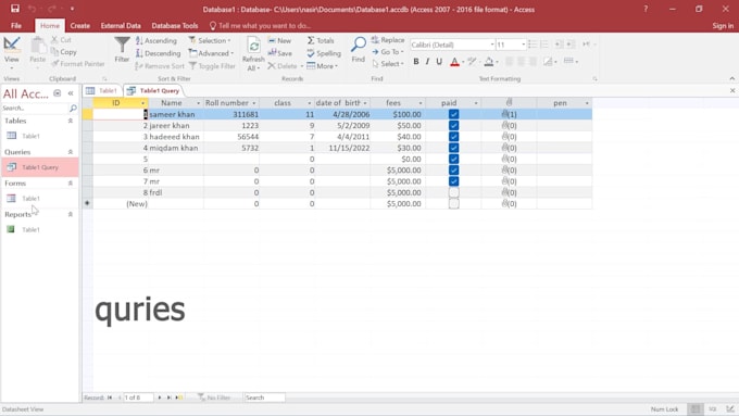 Do databases from ms access by Scorpion12334 | Fiverr