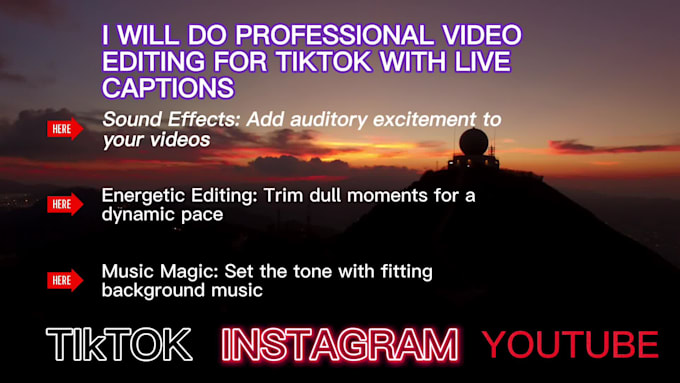 Professional video editing for tiktok with live captions by Worldclass_va | Fiverr