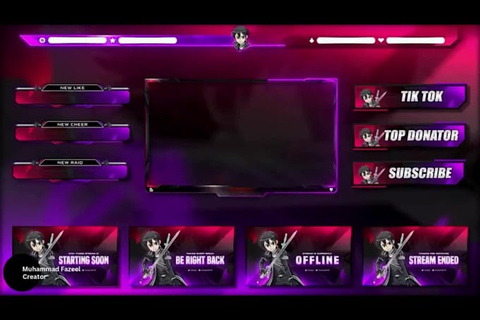 Design unique twitch, kick, logo static and animated overlay by ...
