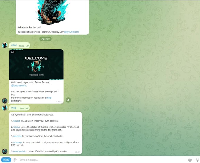 Create faucet bot telegram by Ekawibisono | Fiverr