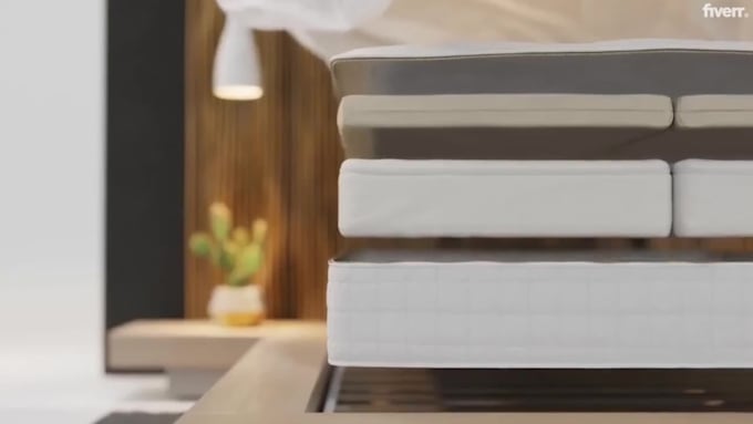 3d mattress animation video 3d bed animation 3d bed model 3d product ...