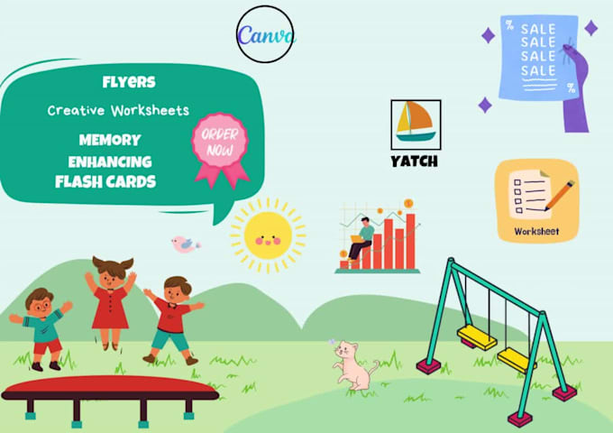 Design educational worksheets, flashcards, flyers in canva by ...