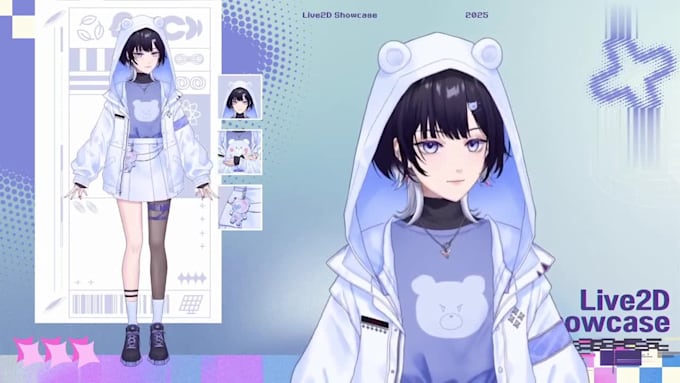 Draw live 2d v tuber model, live 2d rig, vtuber mod el, vtu ber ...