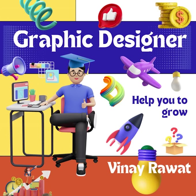 Design all graphic design work, 3d logo by Vinayrawat230 | Fiverr