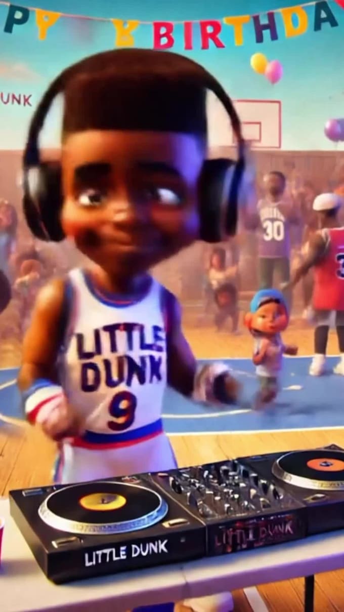Create a custom birthday rap video for kids featuring little dunk by ...