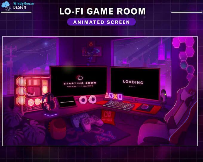 Create lofi loop animation illustration and animated gif by Amarahe ...