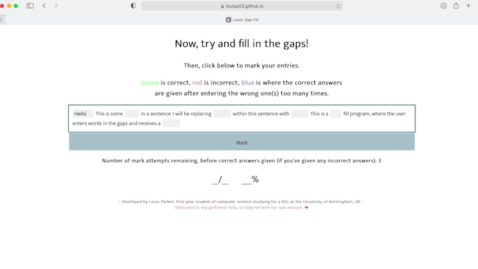 Create a webpage using html, css, javascript, and others by Louisp03 ...