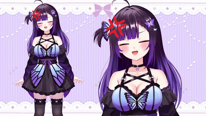 Do high quality 2d vtuber model, vtuber rigging, toggle, live2d model, vtube by Rodhiat | Fiverr