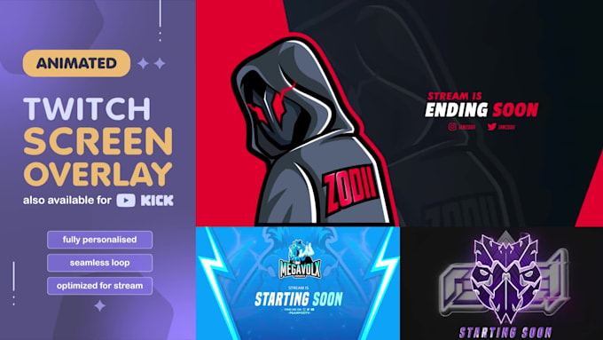 Make animated twitch screen overlay for your stream by Claudionug | Fiverr