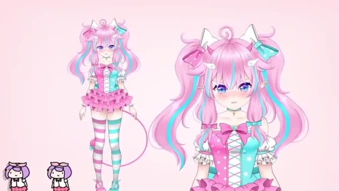 Vtuber commission live2d 3d vtuber model rig vrchat anime by ...