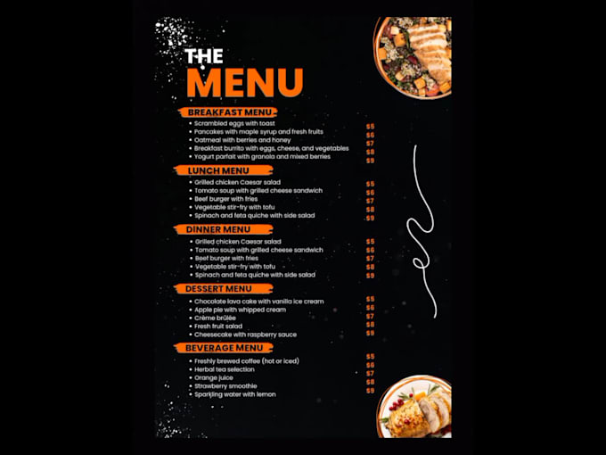 Design digital menu board , food menu by Mentordesigner1 | Fiverr