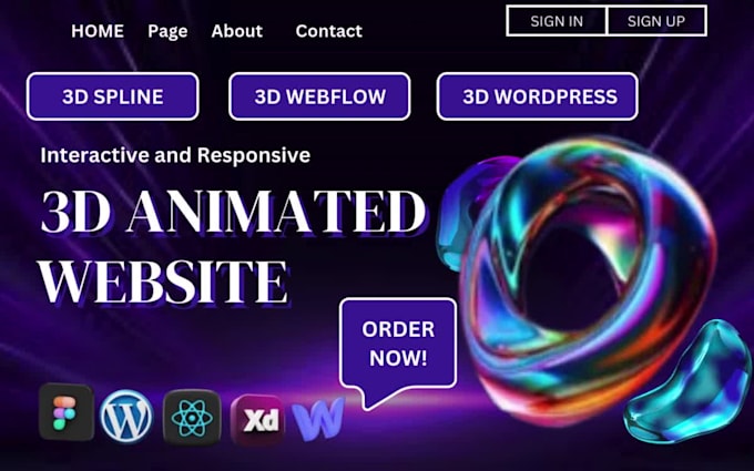 Design 3d animated website 3d wix spline animation interactive wix studio web by Mayor_mick2004 ...