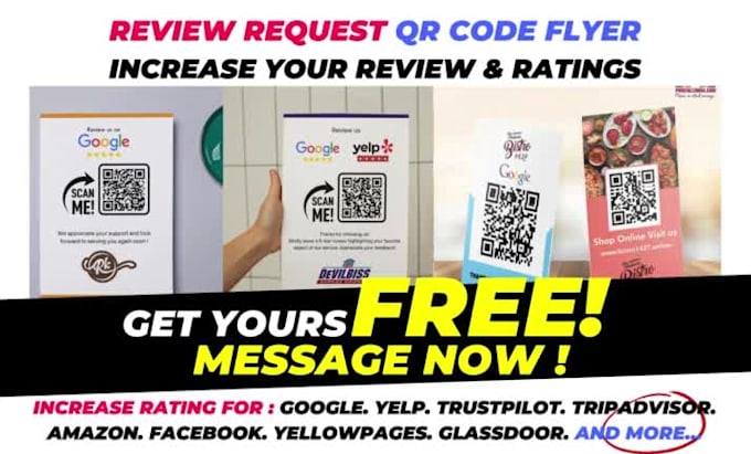 Do google review and rating request qr code flyer graphic with mini ...
