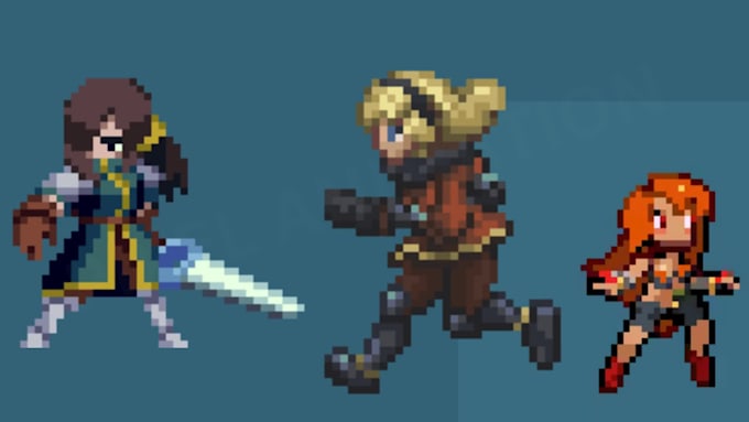 Create pixel art character pixel art animation, pixel art sprite, rpg maker