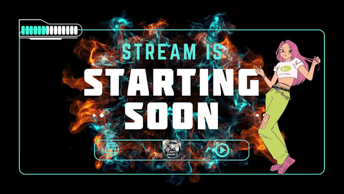 Create animated starting soon screen, brb, offline for twitch, youtube ...