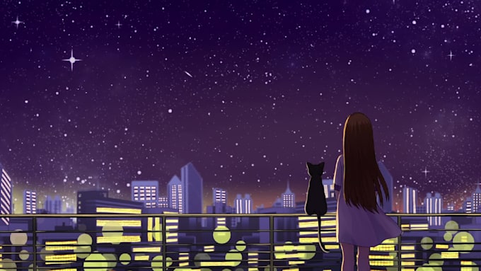 Do anime lofi background loop for your stream, anime brb, loading ...