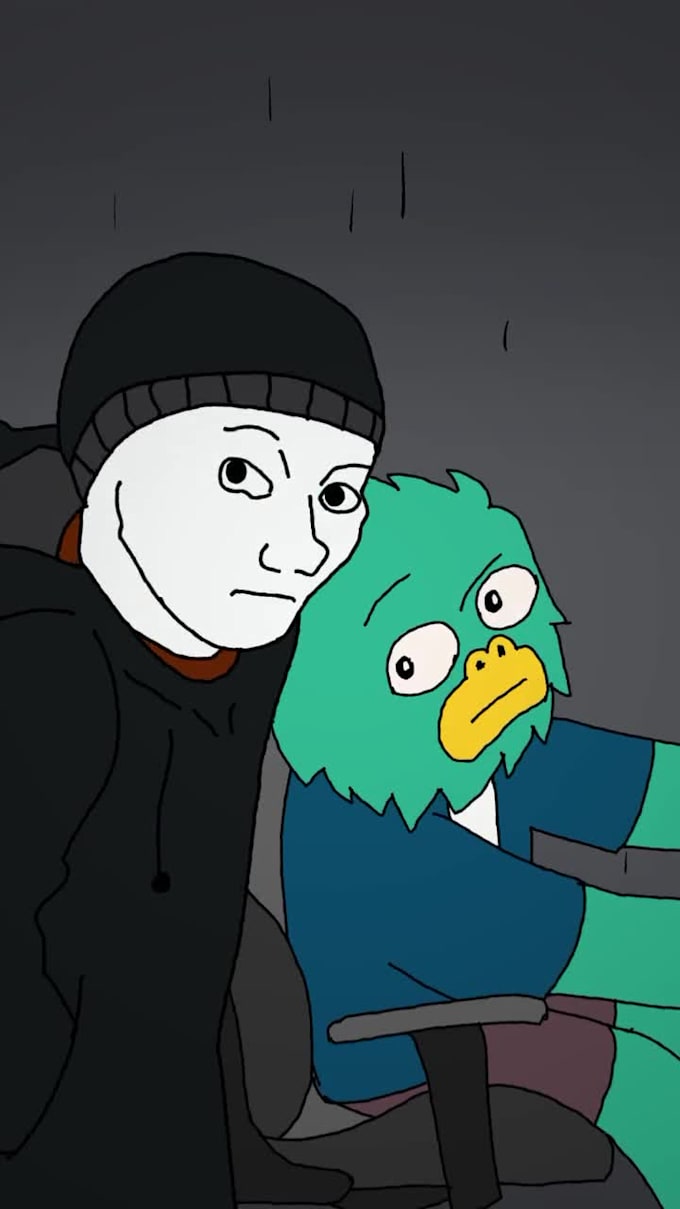 Create 2d meme video, crypto meme animation, solana meme art, memecoin ...