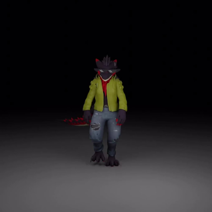 Create 3d vtuber 3d avatar and props for vrchat emotes and roblox pvp ...