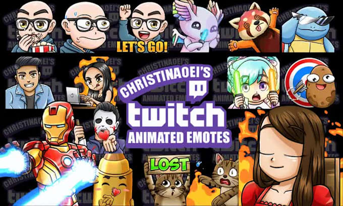 Draw and animate awesome twitch emotes for you by Christinaoei | Fiverr