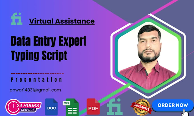 Be your virtual assistant for data entry typing job pdf convert lead ...