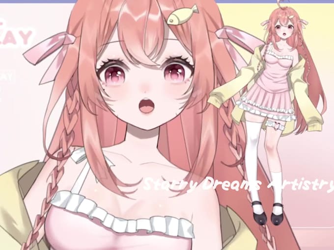 Design and rig pro live2d vtuber model for vtuber studio, prprlive by Waw266 | Fiverr