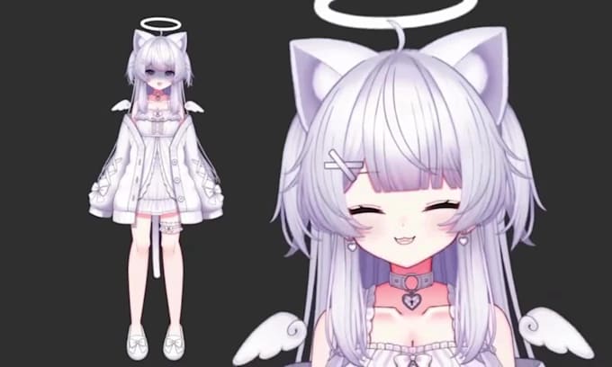 Rig 2d vtuber model in live2d anime character model live2d vtuber ...