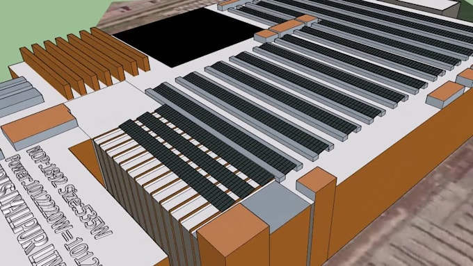 Solar structure design at sketchup using skelion by Msajjadasghar | Fiverr