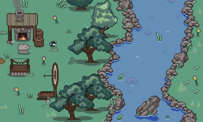 Draw 2d pixel art tileset 2d pixel environment pixel map 2d pixel game art by Deborah_arts | Fiverr
