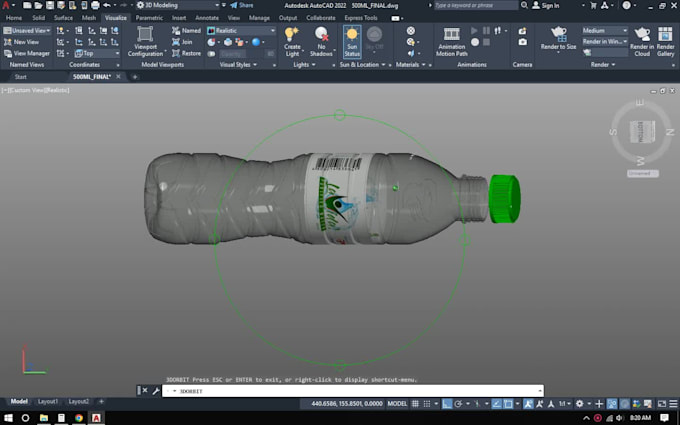 Create 3d bottle with groove and emboss by Meyou_mayomao | Fiverr