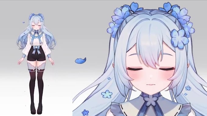 Vtuber commission live2d 3d vtuber model rig vrchat anime vseeface by ...