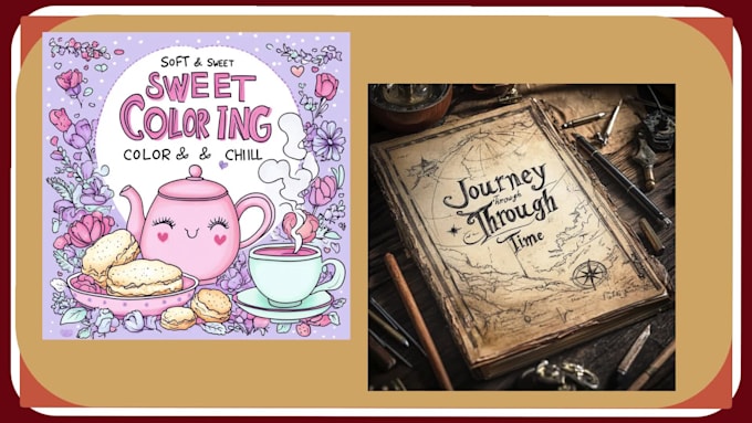 Design creative coloring book covers and themed line art designs by ...