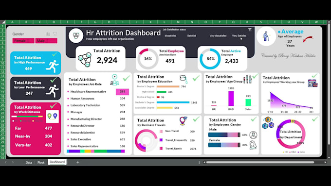 Create professional excel dashboard, pivot tables, and chart by Binoy_excel | Fiverr