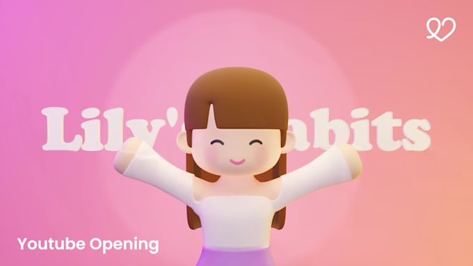 Create cute trending 3d opening animation for youtube video by Lacia ...