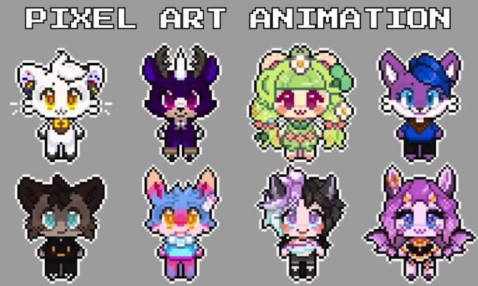 Créer une feuille de sprites en pixel art animation de personnage en ...