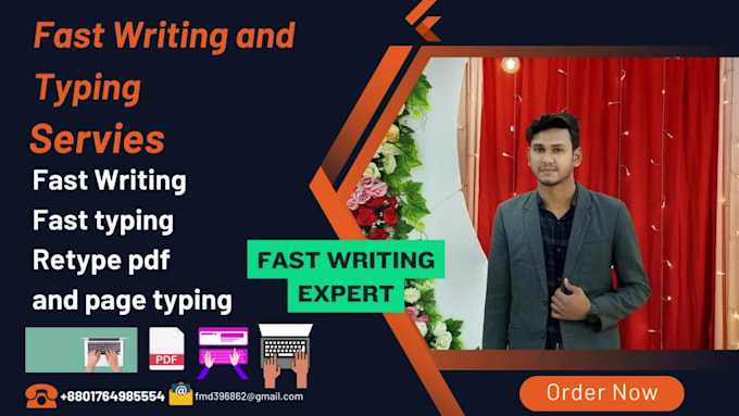 Do fast writing , retype pdf, page typing and fast typing